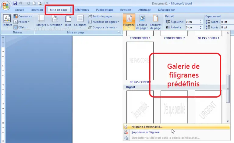 Insérer un texte ou image en arrière plan estompé (Filigrane) dans Word ...