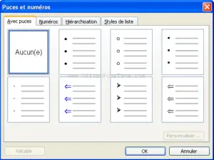 Word – Puces et numéros – OfficePourTous