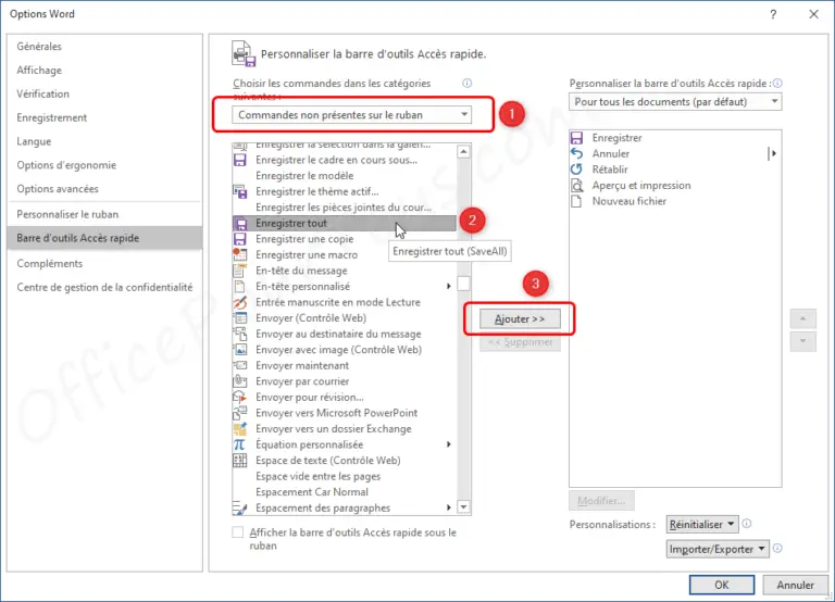 Personnaliser la barre d’outils Accès rapide dans Office – OfficePourTous