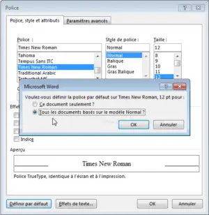 Changer la police par défaut de Word – OfficePourTous