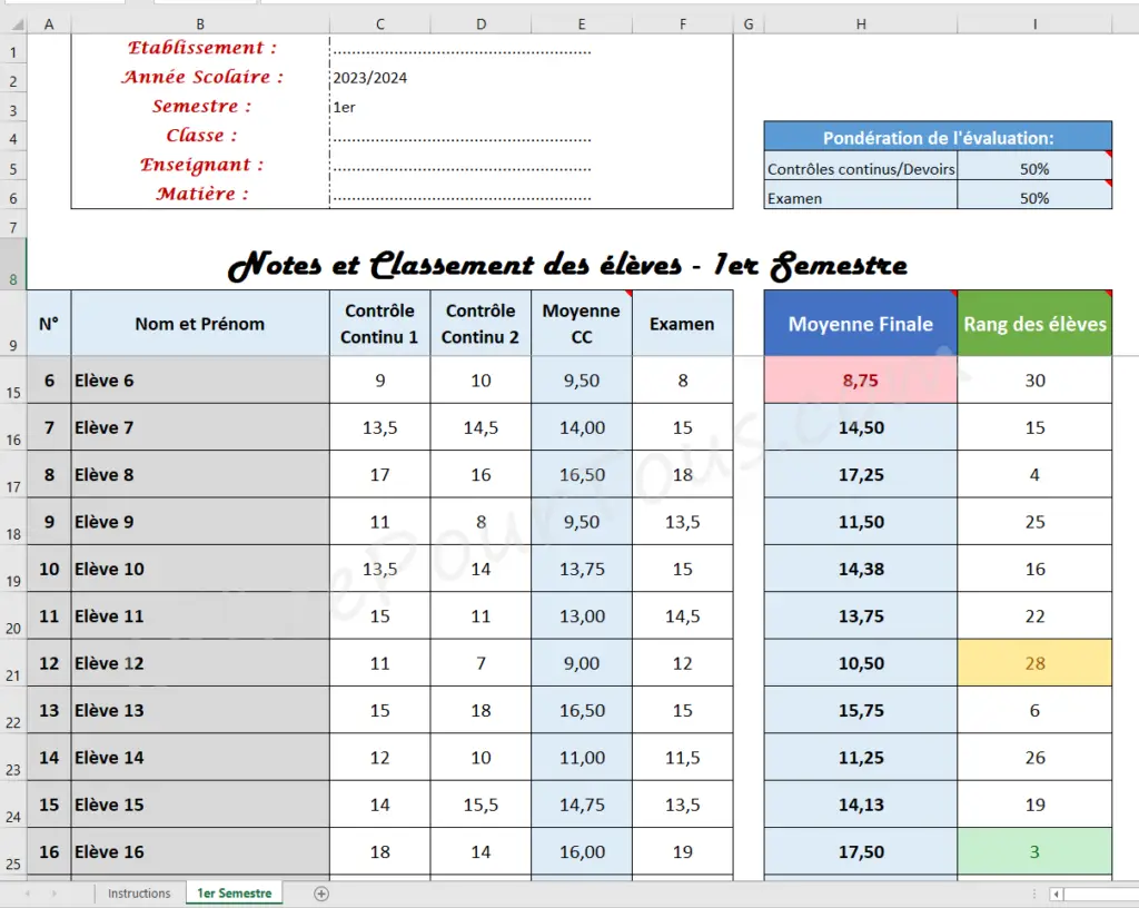 Modèles Excel – OfficePourTous