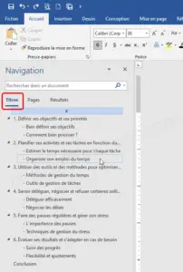 Naviguer dans de longs documents Word via le volet de navigation – OfficePourTous